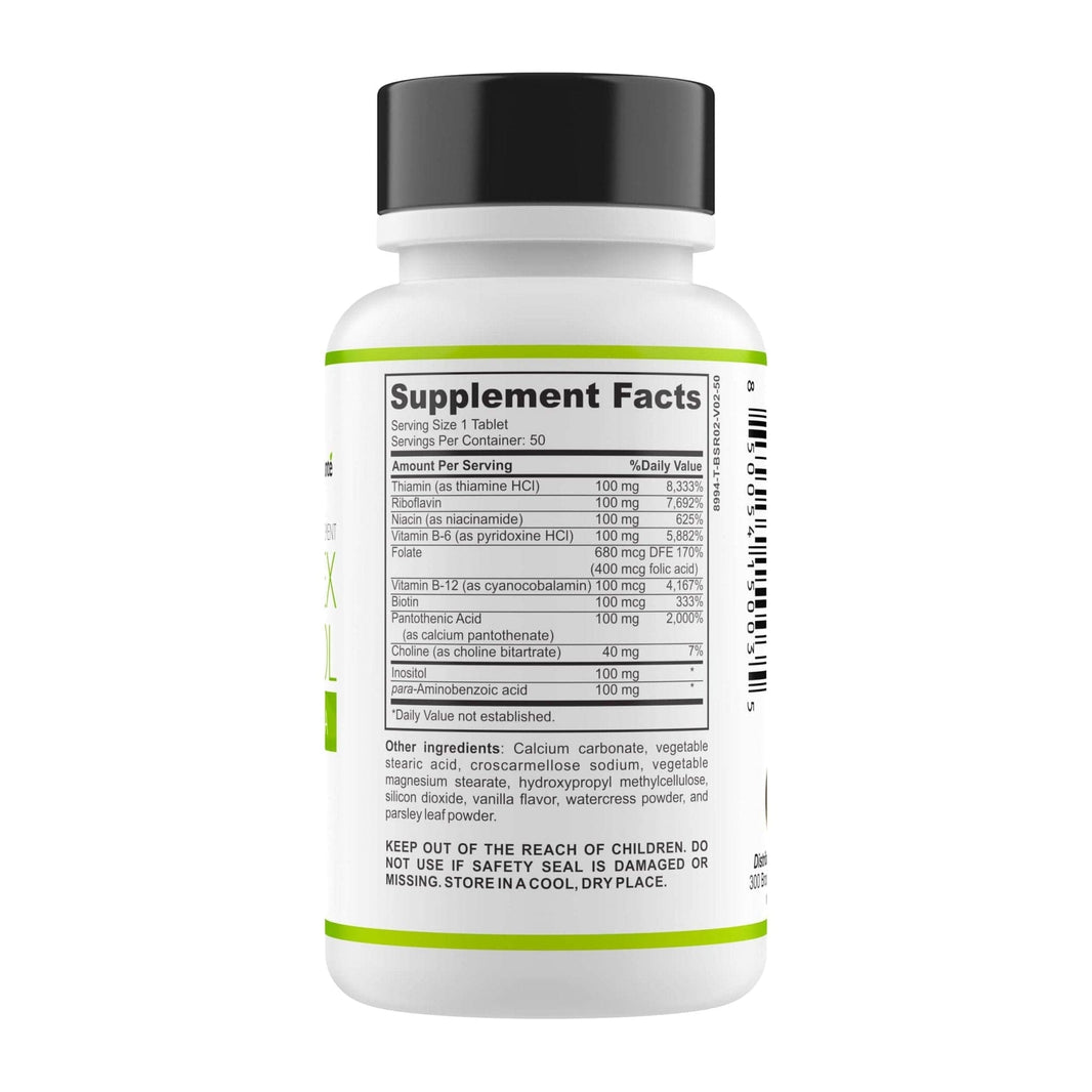 Vitamin B-100 Complex + Inositol + Choline & PABA, Vegan